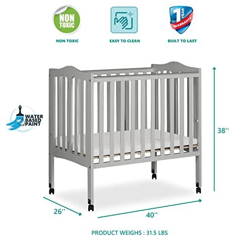 Dream On Me 2-in-1 Lightweight Folding Portable Stationary Side Crib in ...