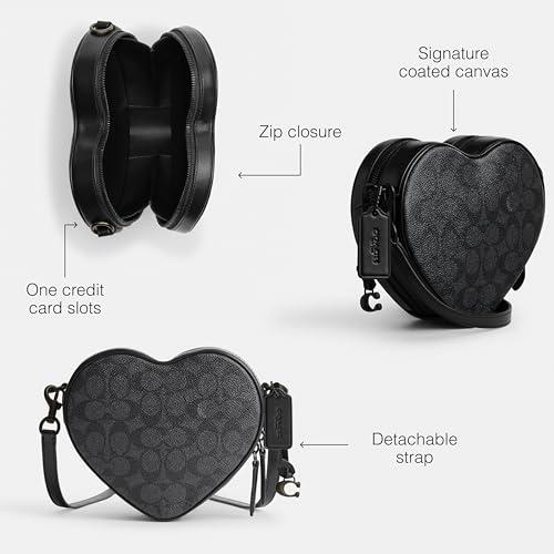 Coach Bolso cruzado con forma de corazón exclusivo de lona revestida ...