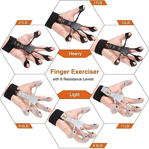 2pcs Finger Exerciser, Finger Strengthener,Grip Strength Trainer ...