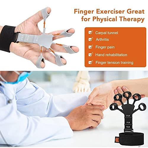 2pcs Finger Exerciser, Finger Strengthener,Grip Strength Trainer ...
