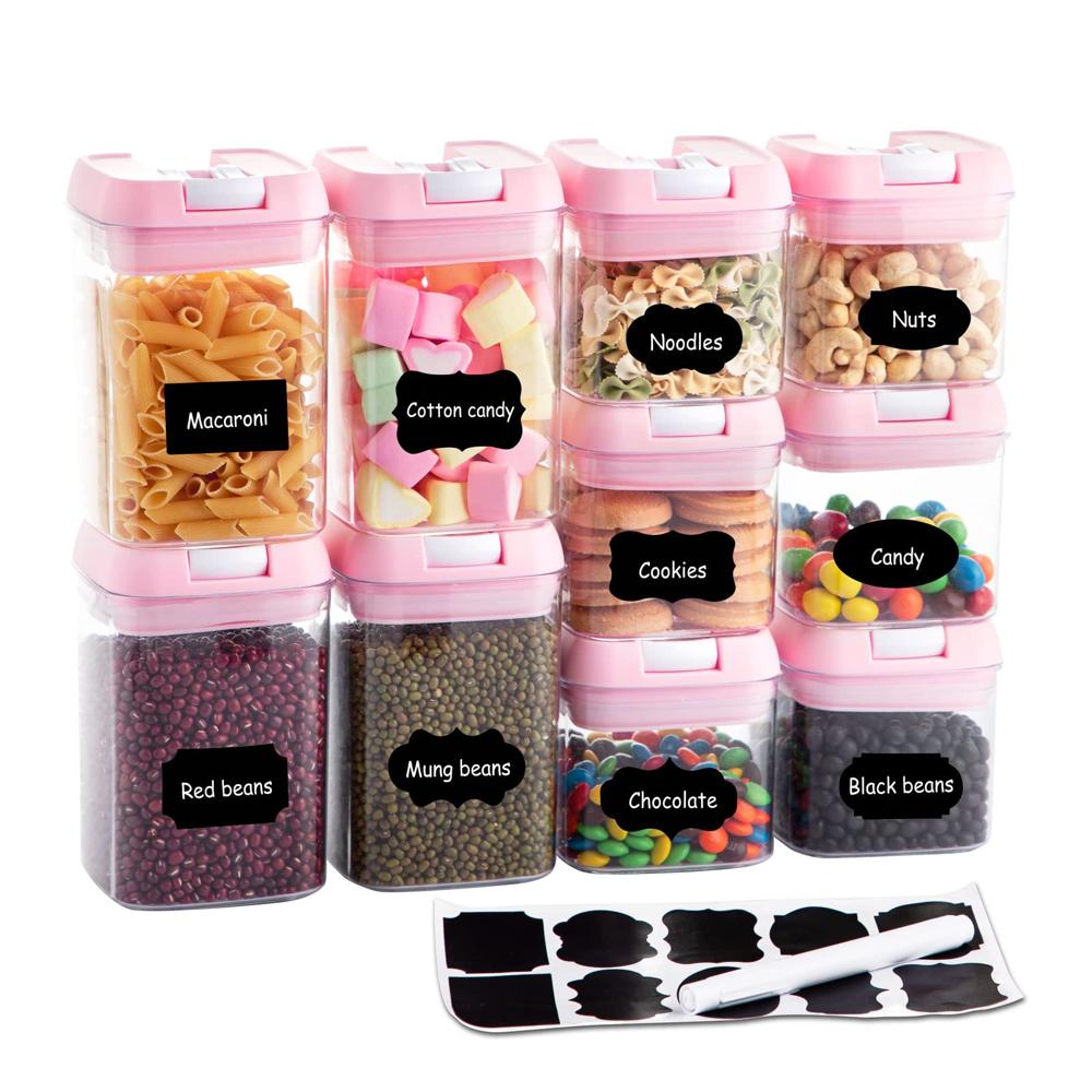 Rubtlamp Pink Airtight Food Storage Container with Easy Lock Lids,10Pcs ...