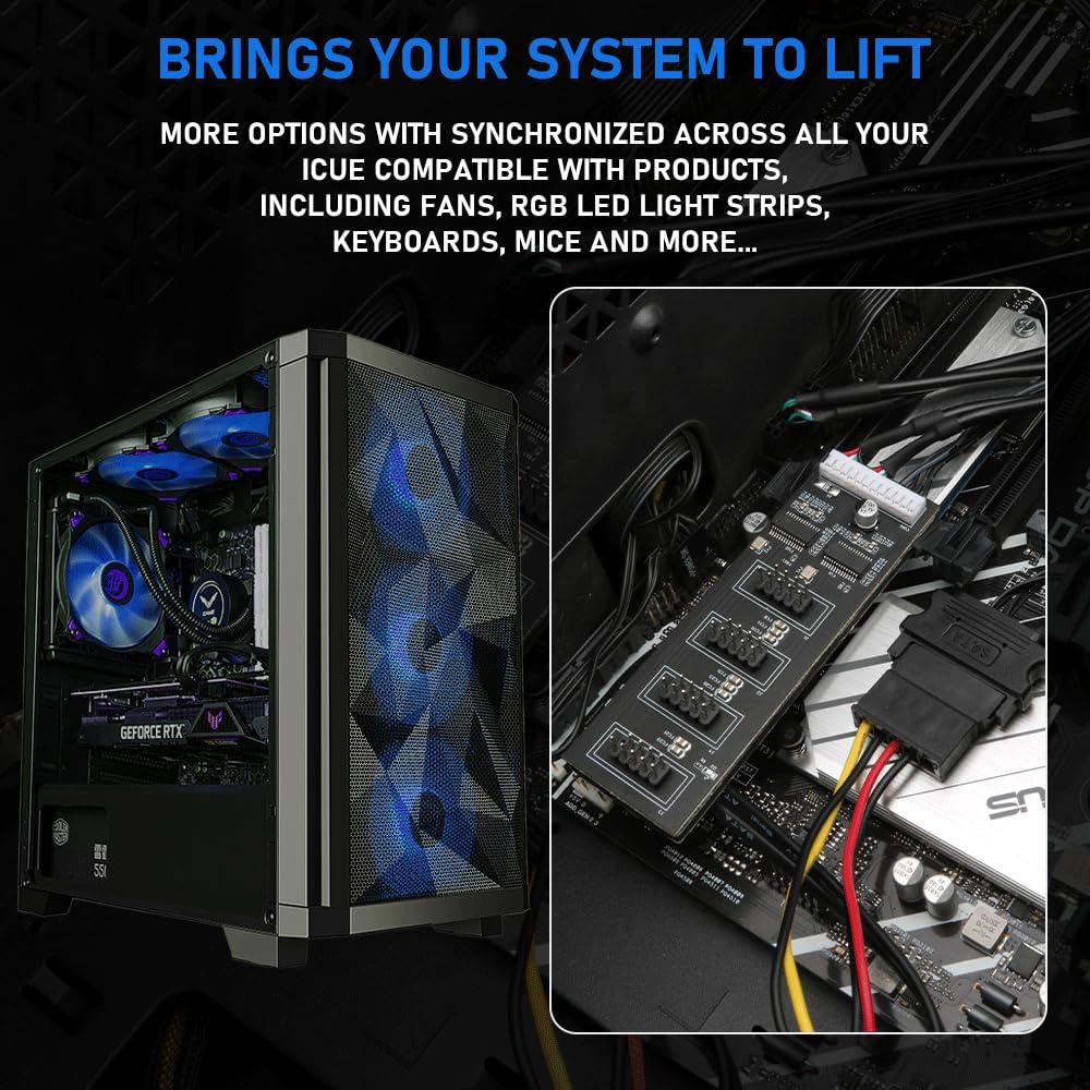 9Pin USB Header Splitter with SATA Power Cable, 4 Internal USB 2.0 ...