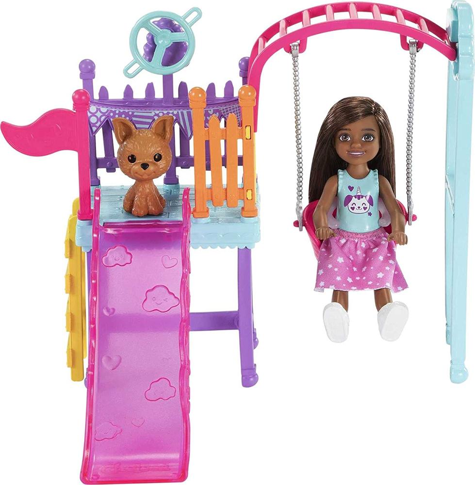 Barbie Chelsea Swing Set Playset Con Chelsea Doll & Pet Puppy : Precio ...
