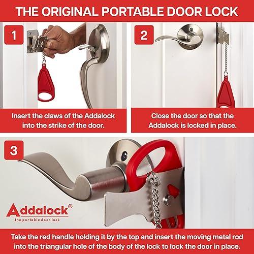 Addalock The Original Portable Door Lock for Travel Home Security, 1 ...