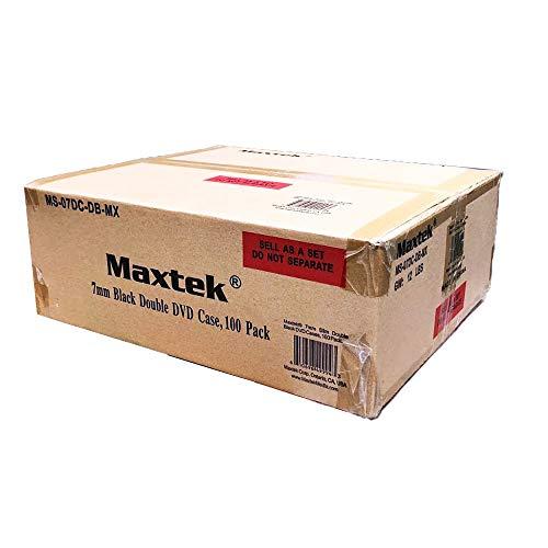 Maxtek - Estuche para CD/DVD doble, delgado, negro, de 7 mm, paquete de ...