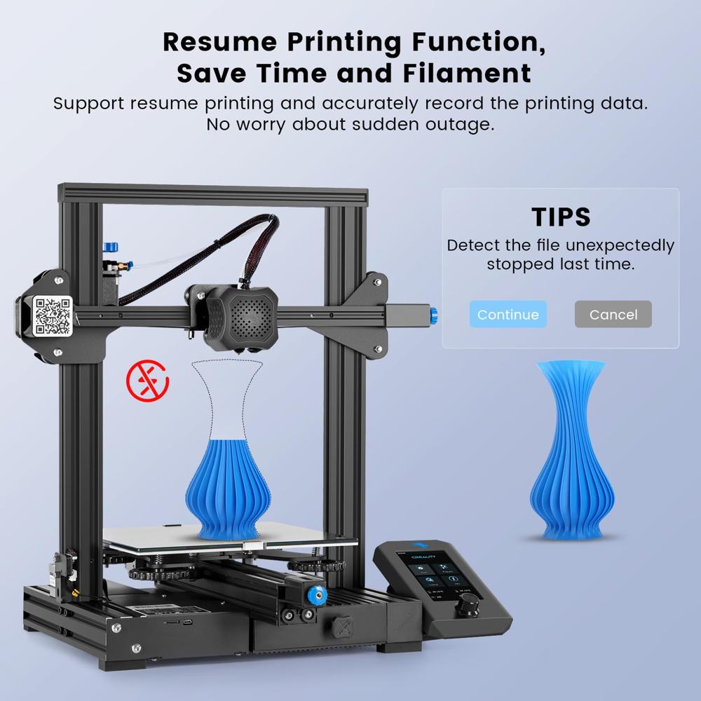 Creality Ender 3 V2 Upgraded 3D Printer with Silent Motherboard Branded Power Supply Carborundum ...