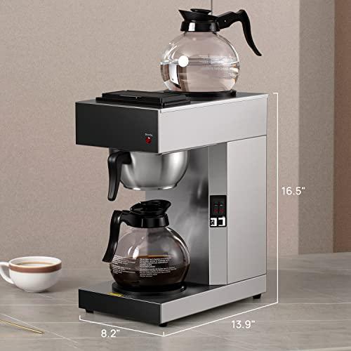 SYBO 12-Cup Commercial Drip Coffee Maker, Pour Over Coffee Maker Brewer ...