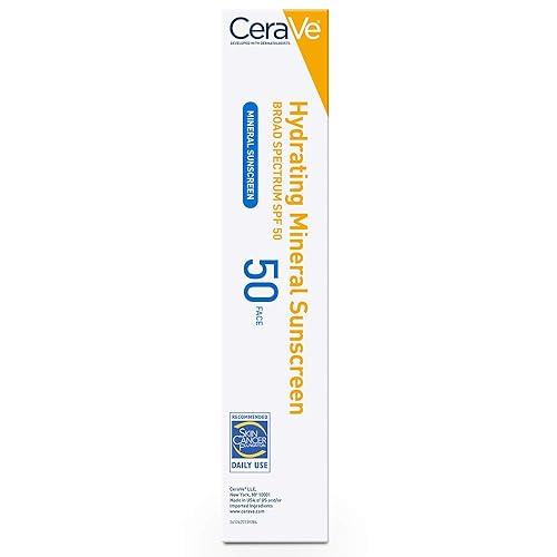 CeraVe Protector solar 100% mineral SPF 50 | Protector solar facial con ...