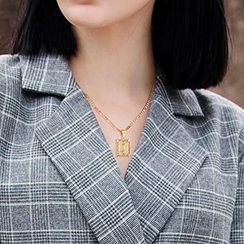 KELORIS PATH Collar de cruz con inicial en capas de oro, chapado en oro ...