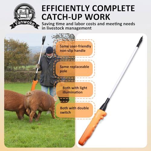 Cattle Prod Livestock Prod with Led Light Rechargeable Cattle Prod ...
