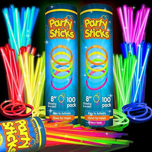 PartySticks Glow Sticks Suministros para fiestas, paquete de 200, 8 ...