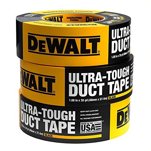 DEWALT Ultra-Tough Black Duct Tape, Rollo individual, 1.88 in x 30 yd ...