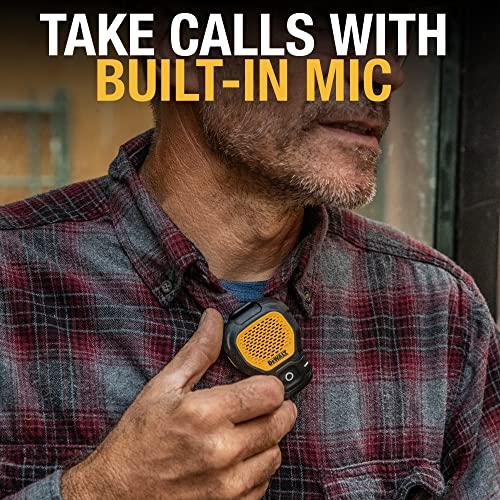DEWALT Wearable Bluetooth Speaker — Magnetic Clip-On Wireless Jobsite ...