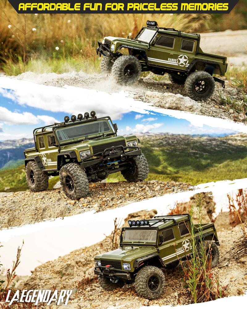 LAEGENDARY 1:10 Scale 4x4 Off-Road RC Truck - Hobby Grade Brushed Motor ...