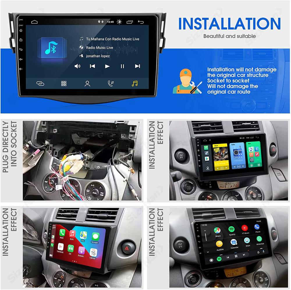 Sizxnanv RAV4 - Pantalla Táctil Para Android 10 Compatible Con Apple ...