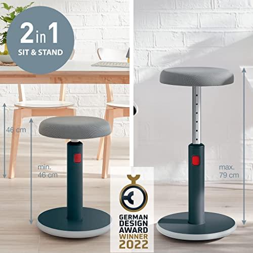 Leitz Active Sit Stand Stool, Ergonomic Height Adjustable 46cm to 79cm ...