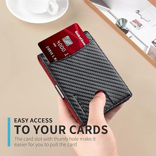 RUNBOX Carteras delgadas con clip para billetes para hombres con ...