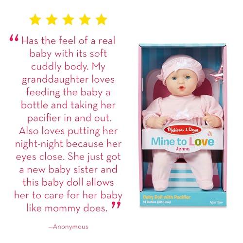 Melissa & Doug Mine to Love Jenna Muñeca bebé de cuerpo suave de 12 ...