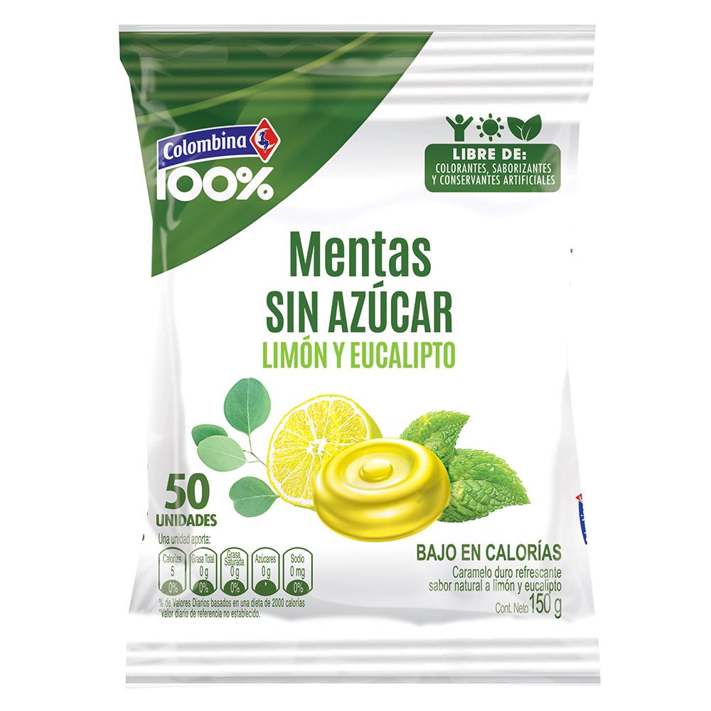 Dulces Colombina Sabor Menta Limon Y Eucalipto Bolsa De 50 Unidades ...