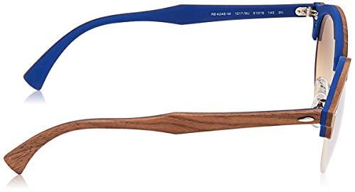 Ray-Ban Rb4246m Clubhouse Wood Round Sunglasses, Silver/Gradient Brown ...