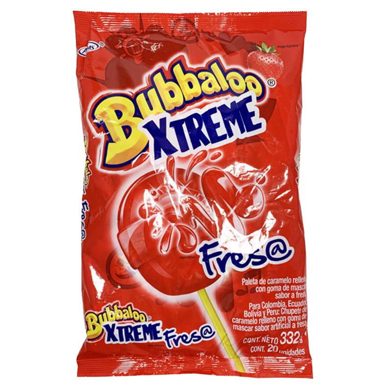 Bombones Bubbaloo Xtreme Sabor Fresa 20 Unidades : Precio Guatemala