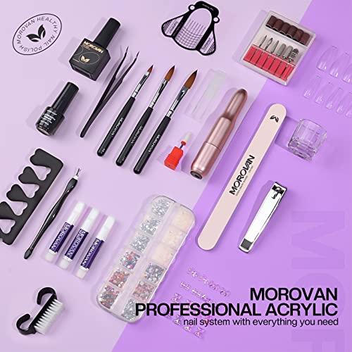 Morovan Acrylic Nail Kit With Drill Professional Nail Kit Acrylic Set