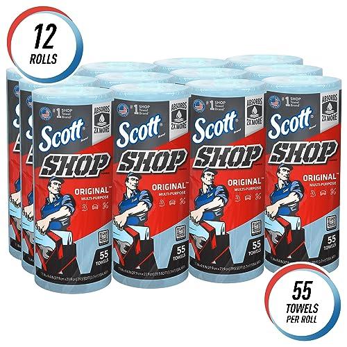 Scott 75147 Toallas de taller, rollo estándar, 10 2/5 x 11, azul, 55 ...