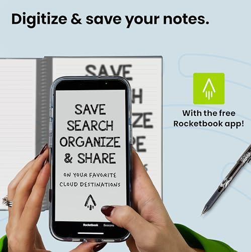 Rocketbook Core Reusable Smart Notebook Innovative Eco Friendly Digitally Connected Notebook