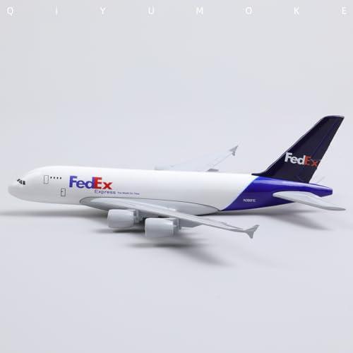 QIYUMOKE Airbus A380 FedEx Airlines 1/400 Diecast Metal Airplane Model ...