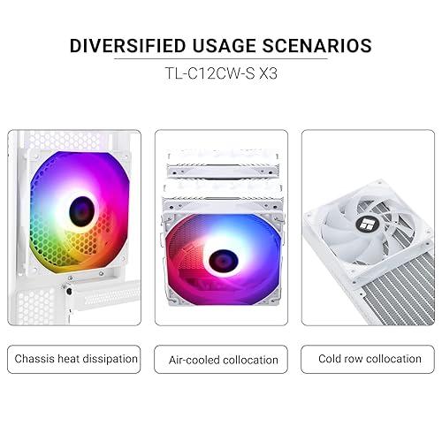 Thermalright TL-C12CW-S X3 CPU Fan 120mm White ARGB Case Cooler Fan ...