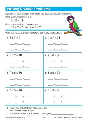 School Zone - Math Basics 3 Workbook - 64 Pages, Ages 8 to 9, 3rd Grade ...