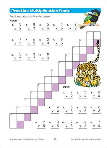 School Zone - Math Basics 3 Workbook - 64 Pages, Ages 8 to 9, 3rd Grade ...