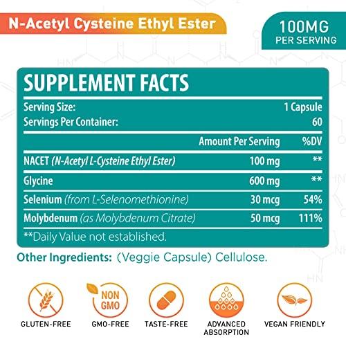 N-Acetyl Cysteine Ethyl Ester 100mg - More Absorption Than 1000mg NAC ...