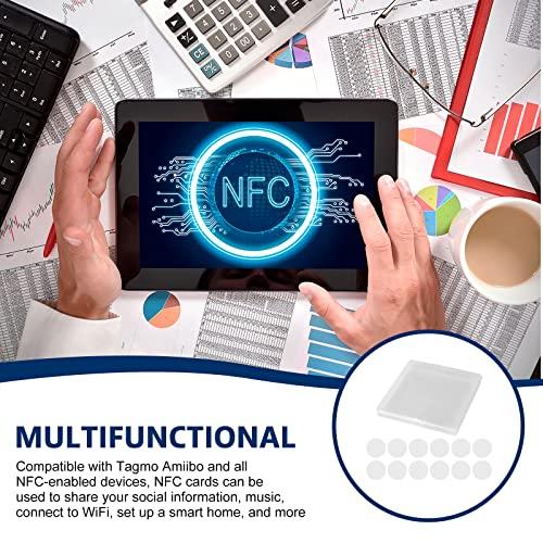 60PCS NFC Tags Round Cards: NTAG215 NFC Tags Stickers with Storage Box ...