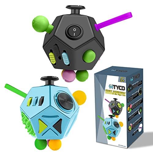 12 Sided Fidget Cube 2 Pack Fidget Dodecagon Toy Relieves Stress Game for Kids and Adults ...