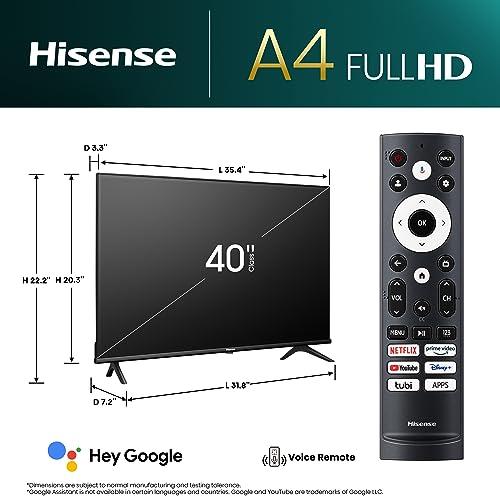 Hisense 40-Inch Class A4 Series FHD 1080p Google Smart TV (40A4K) - DTS ...