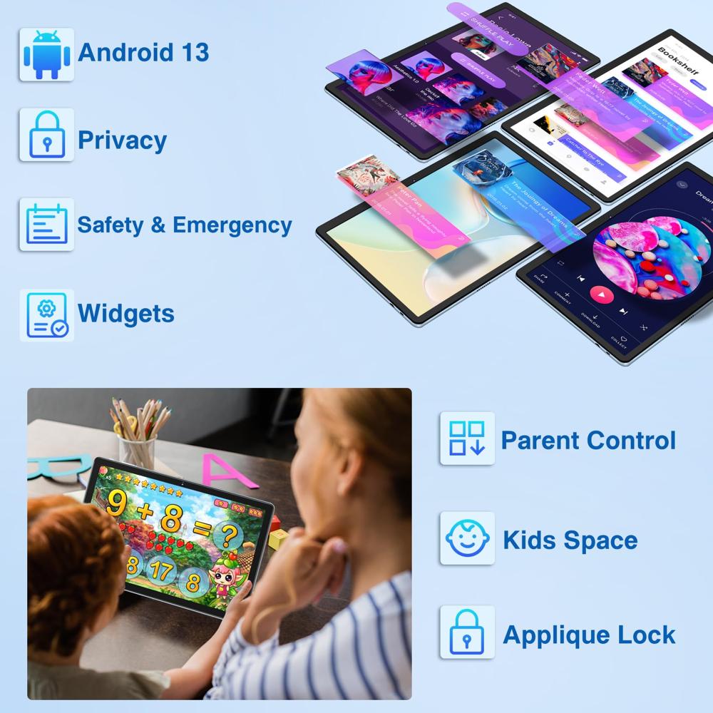 Oangcc Tablet Android 13 Tablets 10 Inch with 12GB RAM +128GB ROM +1TB ...