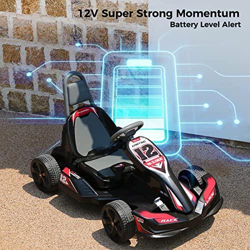 ELEMARA Electric Go Kart for Kids, 12V 2WD Battery Powered Ride On Cars ...