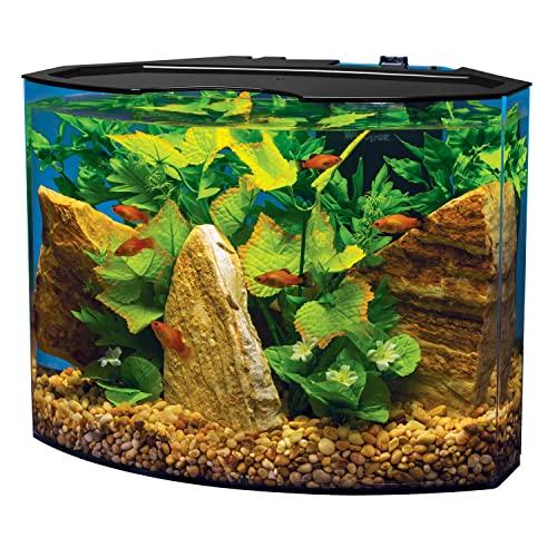 Tetra Crescent aquarium Kit 5 Gallons, Curved-Front Tank With LEDs ...