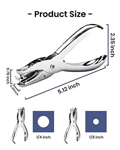 2 perforadoras de agujero, perforadoras de un solo agujero de 1/4 pulgadas y 1/8 pulgadas ...
