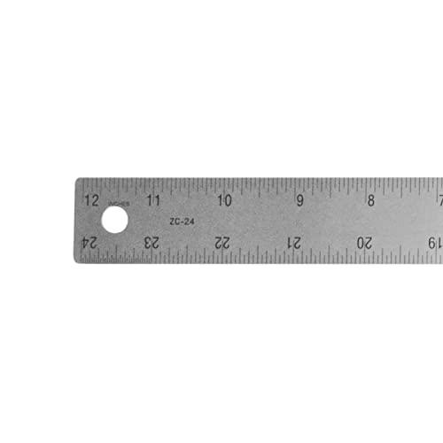 Westcott ZC-24 Regla de metal de acero inoxidable con centro cero y ...