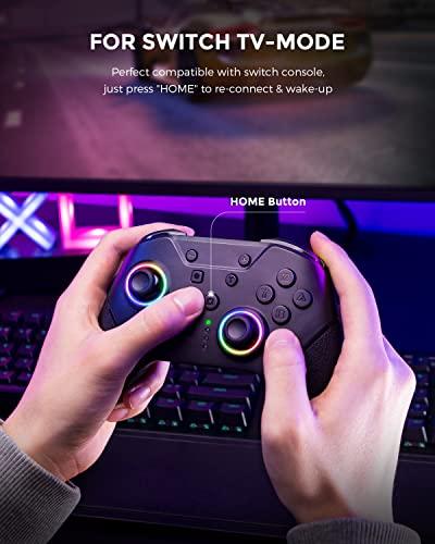 ECHTPower Switch Pro Controller, Switch Wireless Controller with Macro Buttons/6-Axis Gyro ...