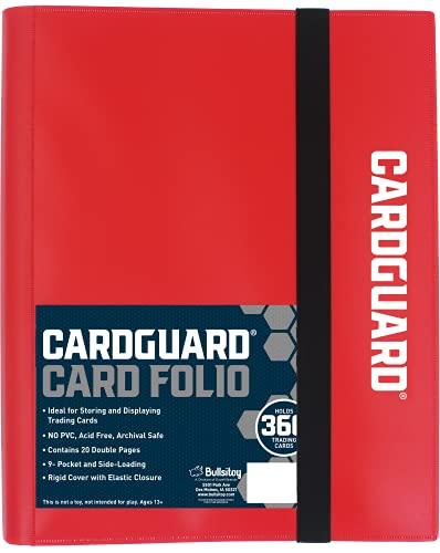 CardGuard Trading Card Pro-Folio, 9-Pocket Side-Loading Pages, Red ...