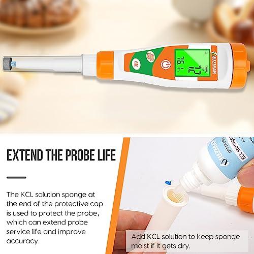 UIUZMAR Probador de pH para alimentos Medidor de pH digital para ...