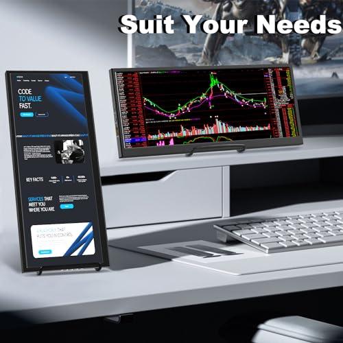 12.3 Inch Touchscreen Secondary Monitor, IPS Stretched Bar LCD Travel ...