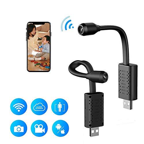 FUNSCAM Mini USB Hidden Camera, Spy WiFi Security Camera HD Wireless ...