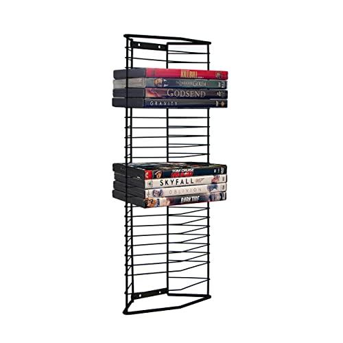 Atlantic Onyx 28 Wire DVD-Tower - Holds 28 DVDs/Blu-Rays or PS3 Games, Wall Mount or ...