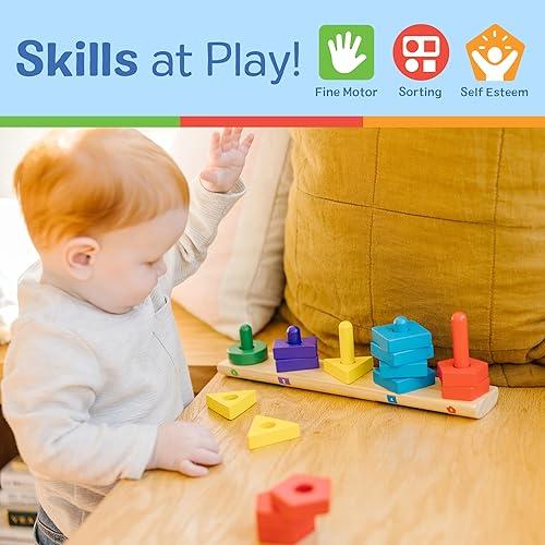 Melissa & Doug Stack and Sort Board - Wooden Educational Toy for age 2 ...