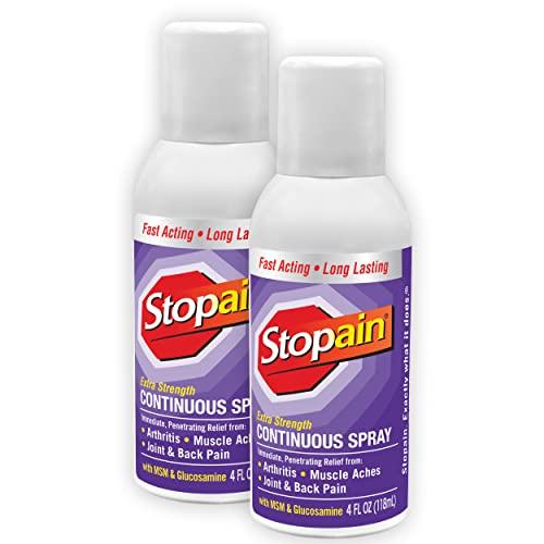 Stopain Spray para aliviar el dolor, 4 oz (paquete de 2) fabricado en ...