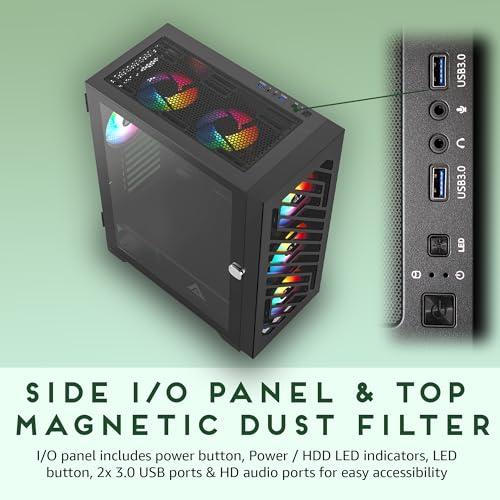 Apevia EVOLUTION-BK Evolution Mid Tower Gaming PC Case w/ 6x 120mm PWM ...